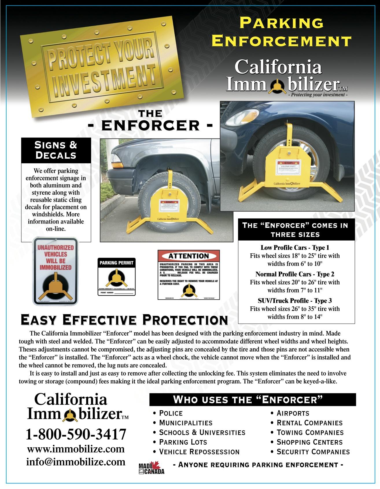 Car Wheel Boots - CALIFORNIA IMMOBILIZER